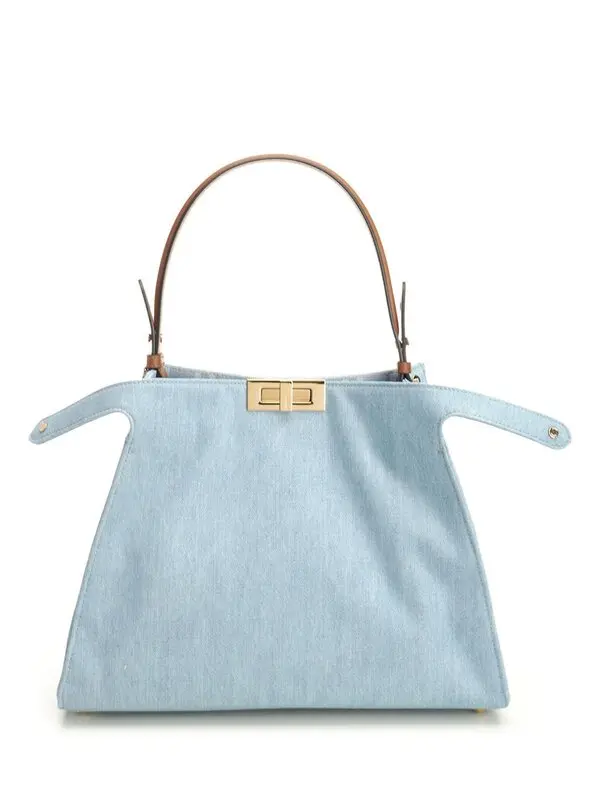 Fendi Way Medium Denim Bag - Blue
