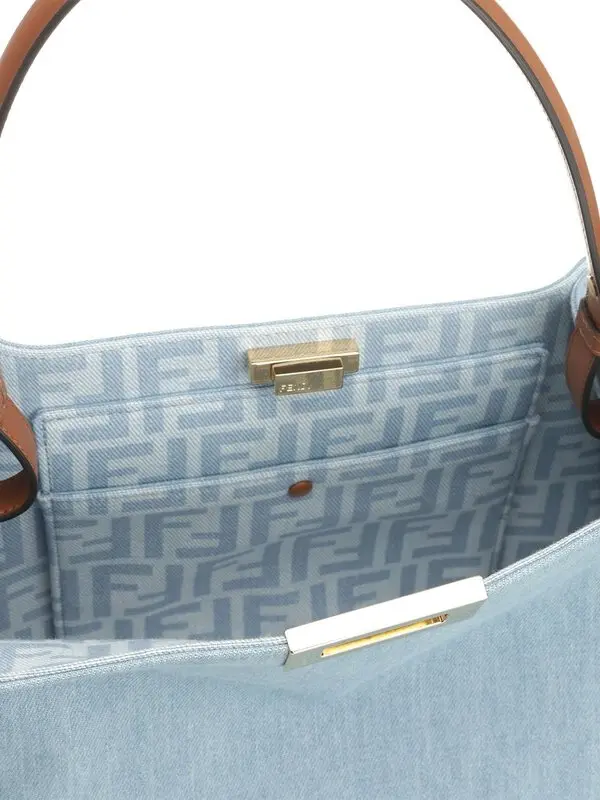 Fendi Way Medium Denim Bag - Blue