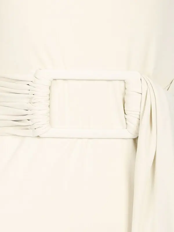 Alaïa Jersey Belted Midi Dress - White