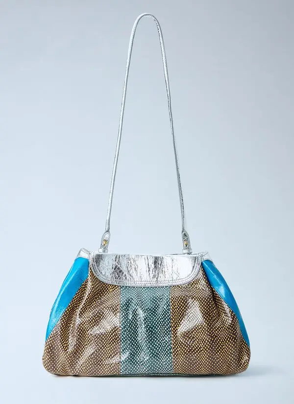 Dries Van Noten Textured Leather Shoulder Bag - Green