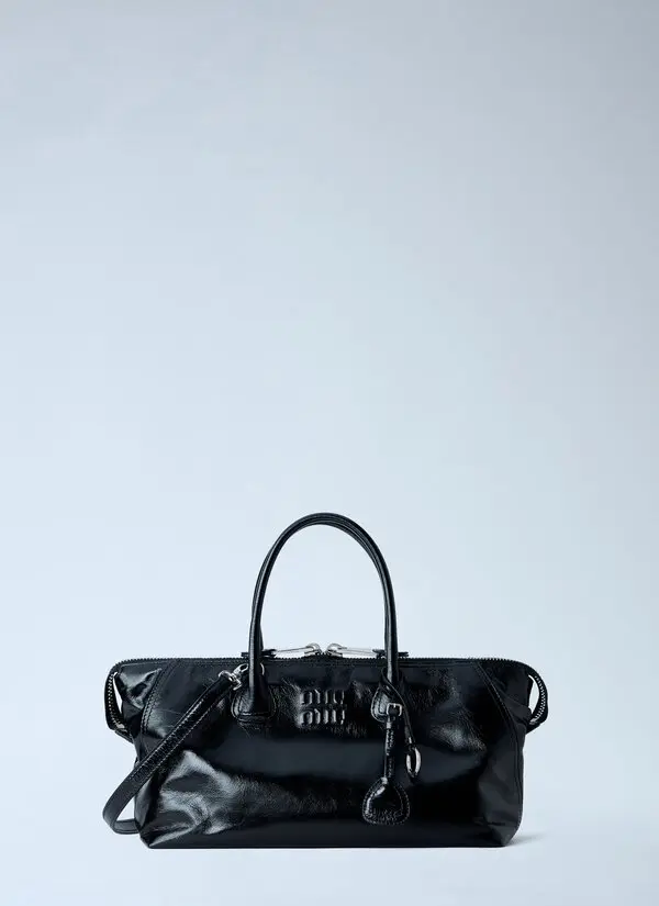 Miu Miu Leather Top Handle Bag - Black