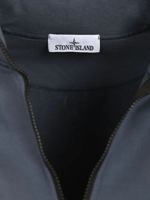 Stone Island Organic Cotton Half Zip Sweatshirt - Blue