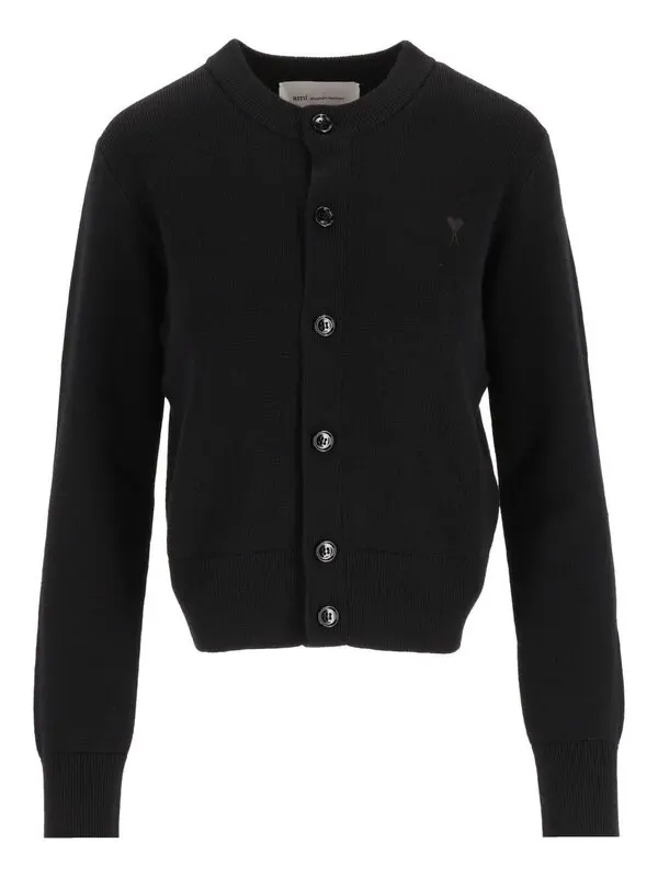 AMI Paris Knitted Cardigan - Black