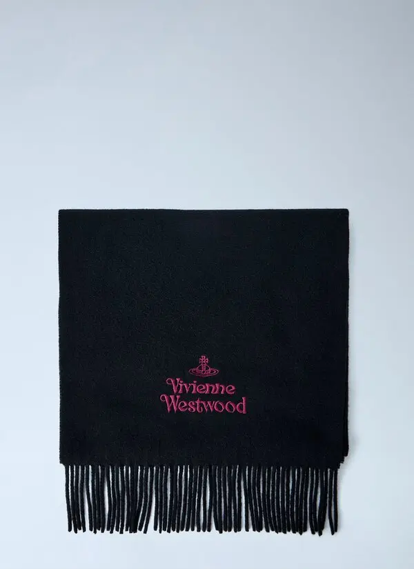 VIVIENNE WESTWOOD Embroidered Fringe Scarf