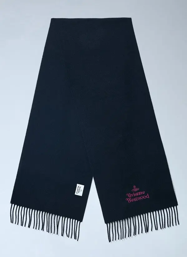 VIVIENNE WESTWOOD Embroidered Fringe Scarf