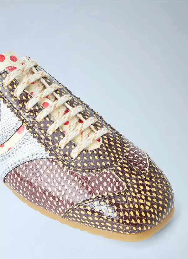 Dries Van Noten Textured Mixed Pattern Slip-on Sneakers - Cream