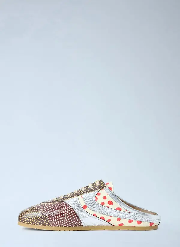 Dries Van Noten Textured Mixed Pattern Slip-on Sneakers - Cream