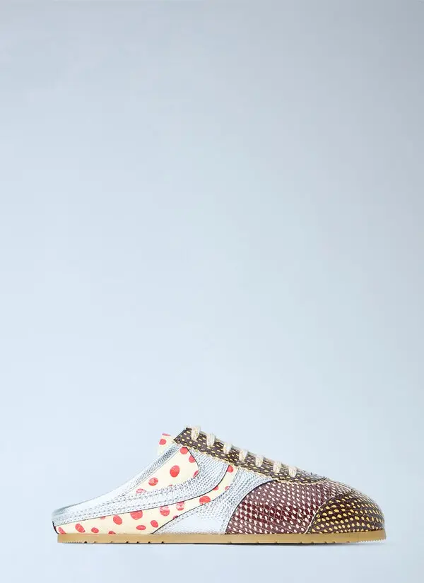 Dries Van Noten Textured Mixed Pattern Slip-on Sneakers - Cream