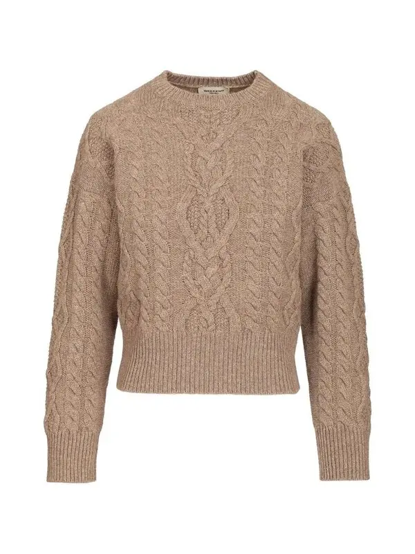 Max Mara Alben" Wool Sweater With Crew Neck And Ribbed Details - Cream