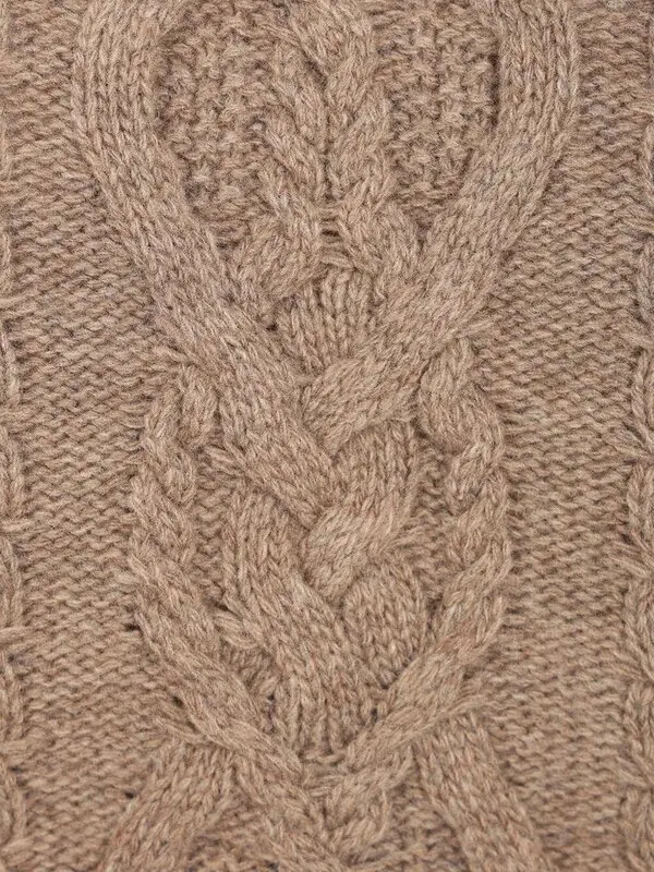 Max Mara Alben" Wool Sweater With Crew Neck And Ribbed Details - Cream