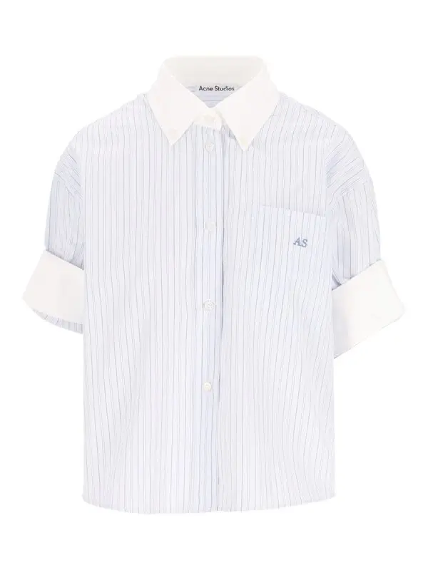 Acne Studios Short-sleeved Striped Shirt - Blue