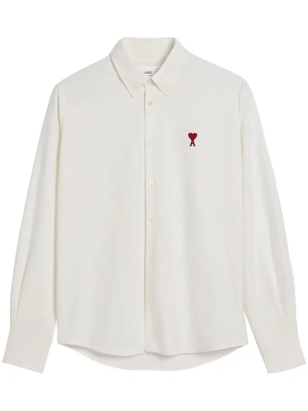 AMI Paris De Coeur Cotton Shirt - White