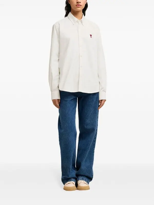 AMI Paris De Coeur Cotton Shirt - White