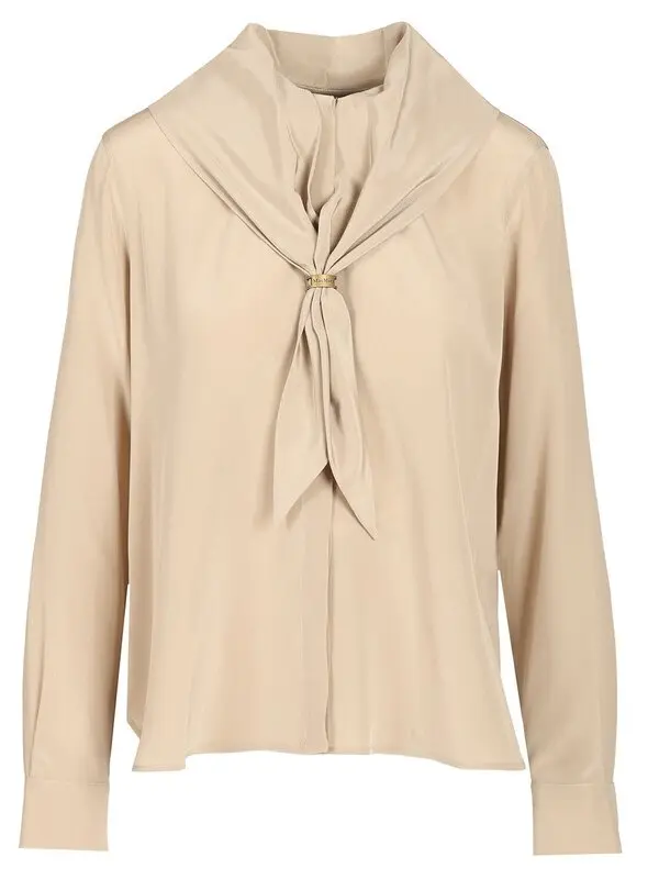 Max Mara Silk Scarf Shirt - Cream