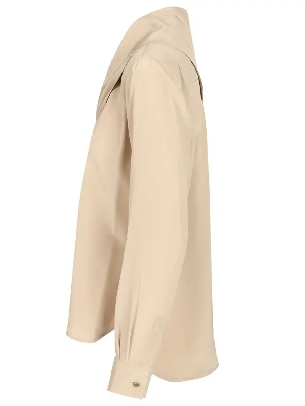 Max Mara Silk Scarf Shirt - Cream