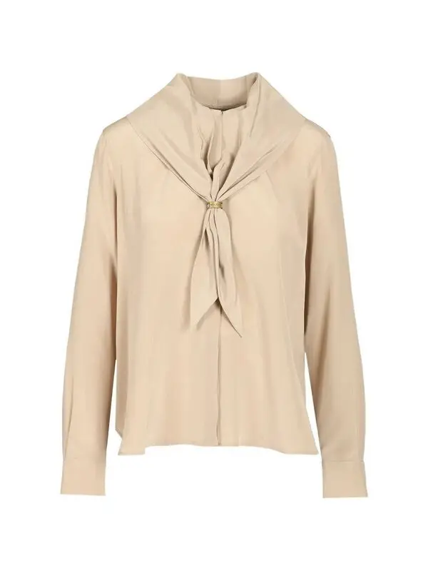 Max Mara Silk Scarf Shirt - Cream
