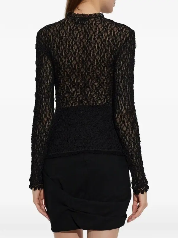 Isabel Marant Étoile Brany-gb Lace High Neck Top - Black