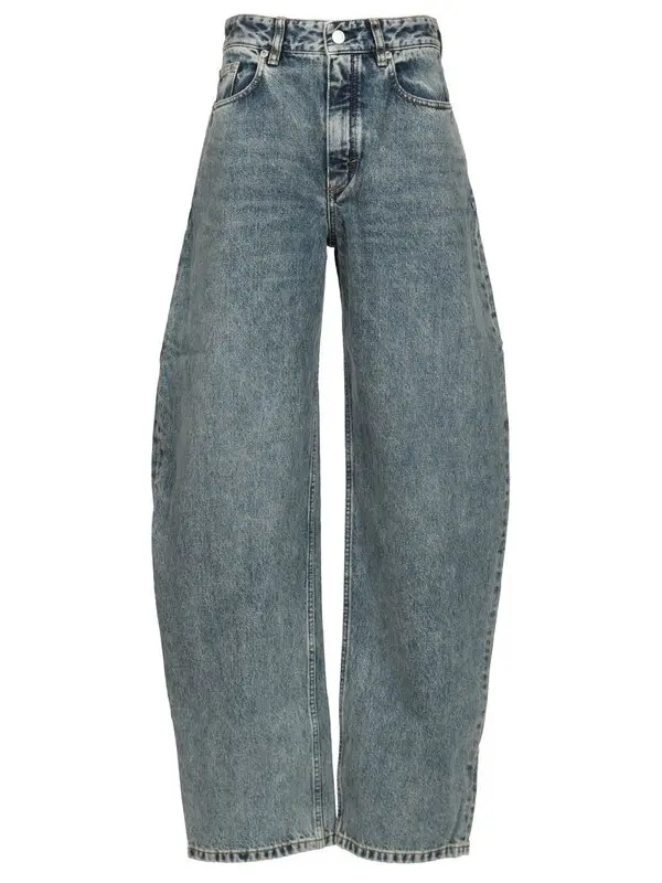 Alaïa Curved Denim Jeans - Blue