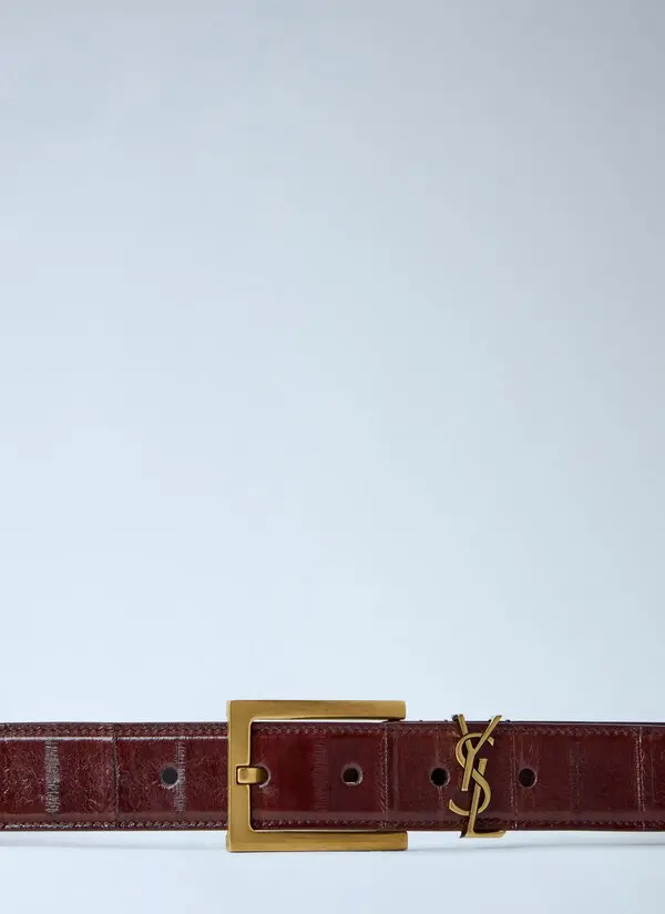 Saint Laurent Logo Buckle Leather Belt