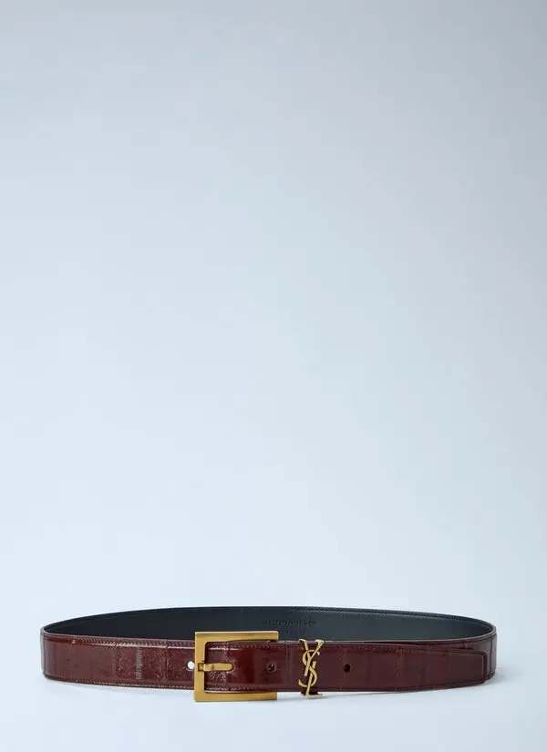 Saint Laurent Logo Buckle Leather Belt