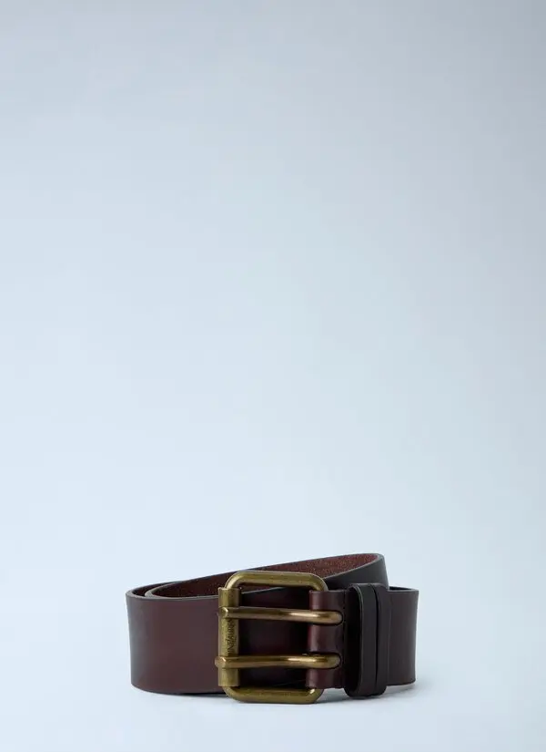 Saint Laurent Motorcycle Leather Belt - Brown