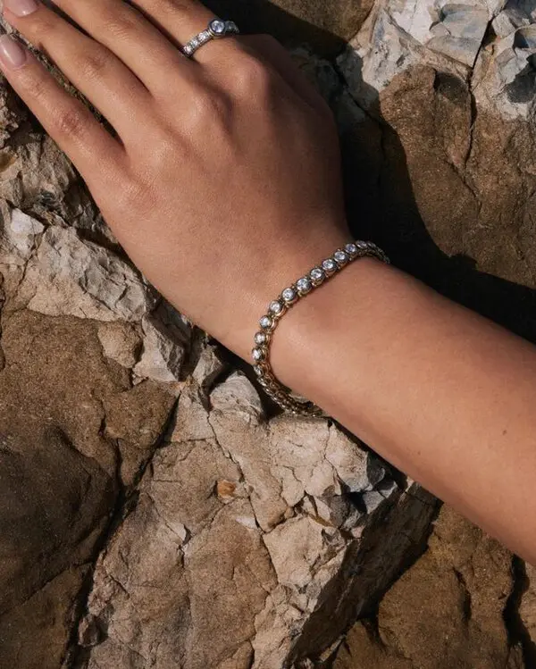 CHELSEA GABRIELLE Diamond Dualité Reversible Tennis Bracelet In Two Tone 18k