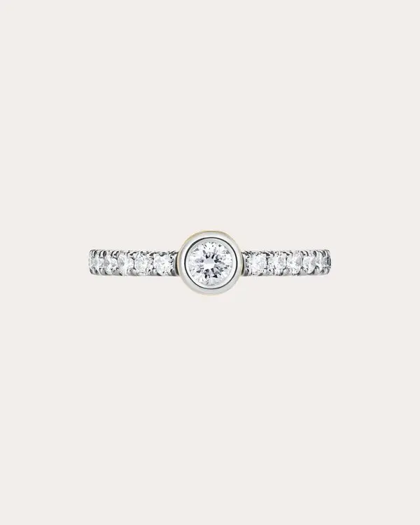 CHELSEA GABRIELLE Diamond & 18k White Gold Orbit Petite Ring 18k Gold