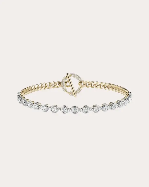 CHELSEA GABRIELLE Diamond Polarité Reversible Bracelet In Two Tone 18k - Gold