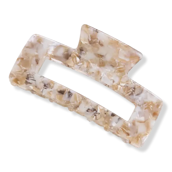 PINK PEWTER Rectangular Acetate Claw Clip - Honey Glow