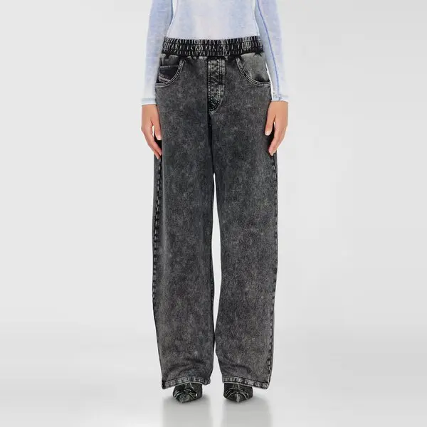 DIESEL® Sweatpants With Denim Effect - Grey