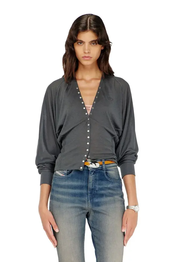DIESEL® Tencel-blend Cardigan Top With Batwing Sleeves