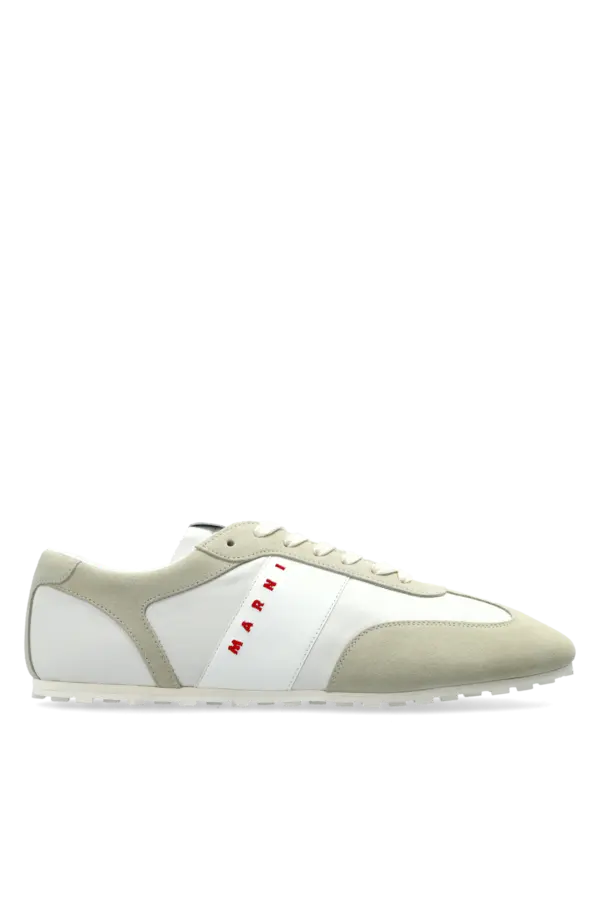 Marni Leather Sports Shoes With Logo - Grey