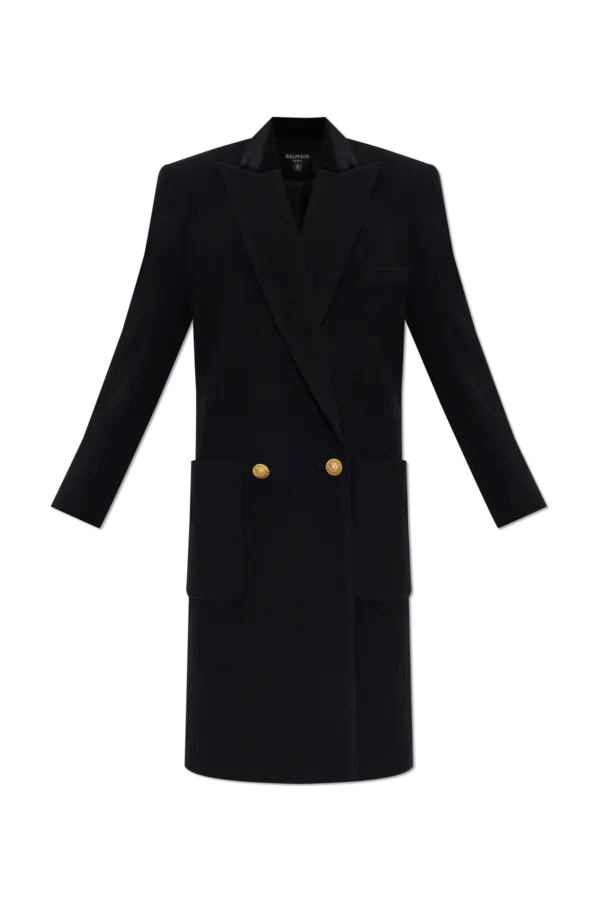 Balmain Wool Coat - Black