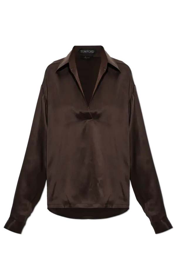 TOM FORD Silk Top With Long Sleeves