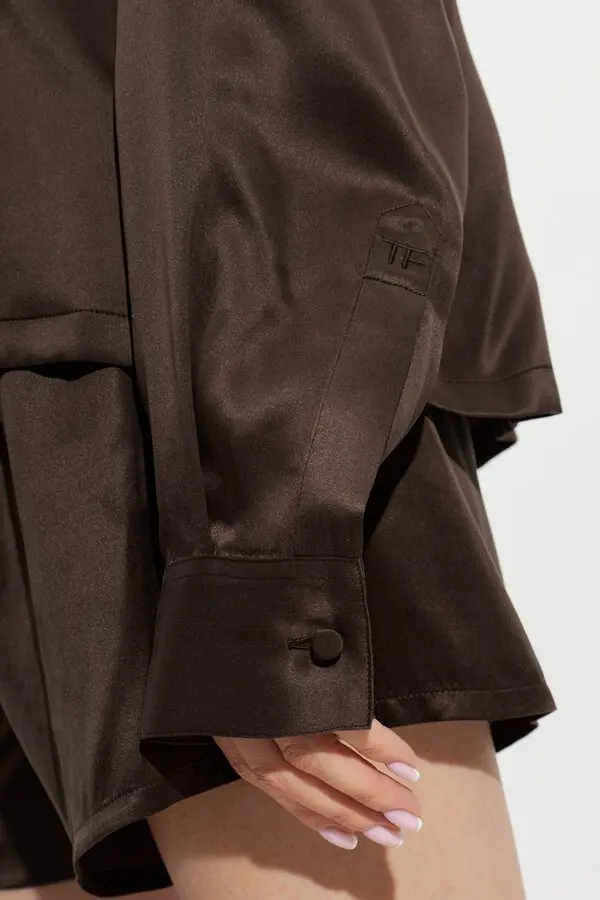TOM FORD Silk Top With Long Sleeves