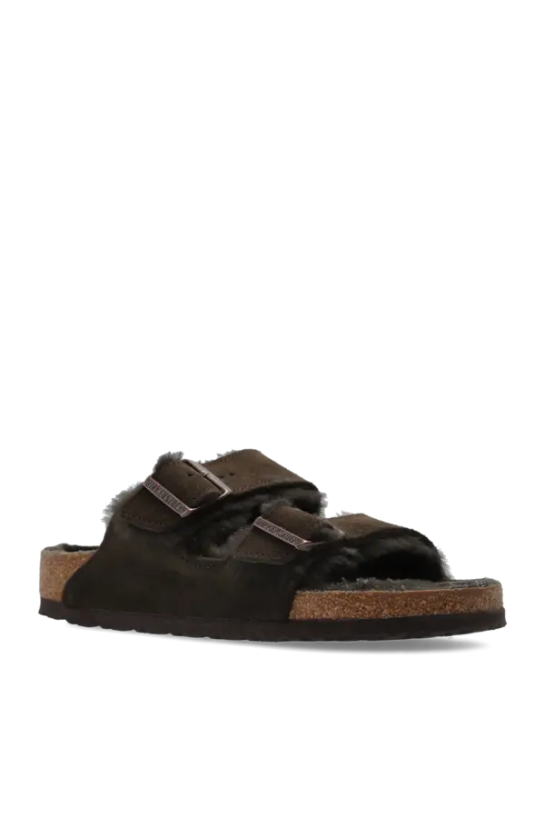 BIRKENSTOCK Arizona Shearling' Slides - Brown
