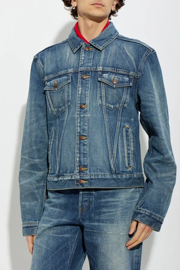 Alexander McQueen Denim Jacket With A 'vintage' Effect