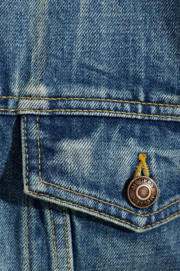 Alexander McQueen Denim Jacket With A 'vintage' Effect