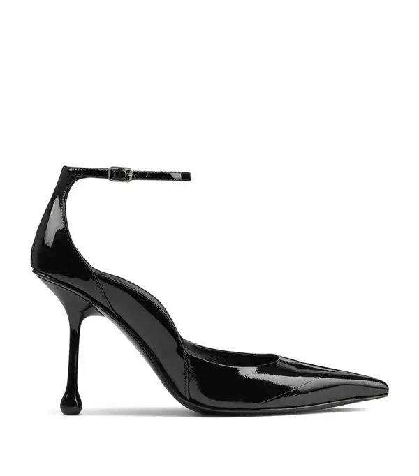 JIMMY CHOO Quinci 95 Patent Leather Pumps - Black