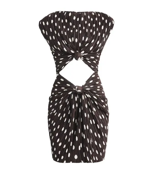 Cult Gaia Polka Dot Marilou Mini Dress - Brown