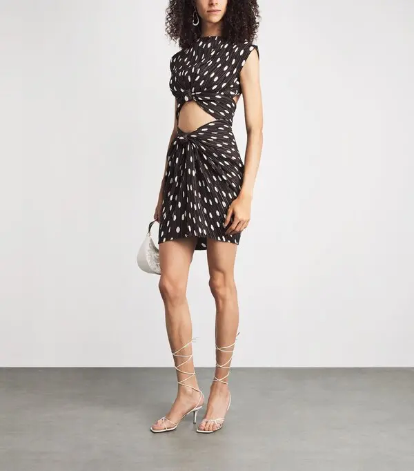Cult Gaia Polka Dot Marilou Mini Dress - Brown