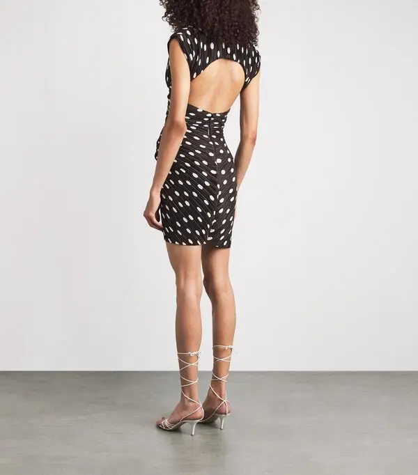 Cult Gaia Polka Dot Marilou Mini Dress - Brown