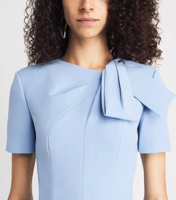 Roland Mouret Crepe Bow Detail Midi Dress