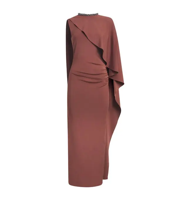 Roland Mouret Jersey Crystal-embellished Column Dress - Brown
