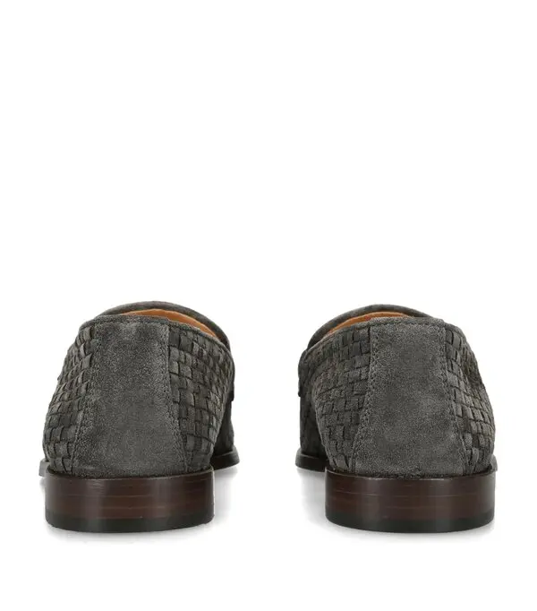 Brunello Cucinelli Suede Woven Loafers