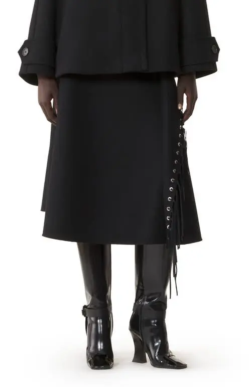 LANVIN Fringed Skirt In Double-faced Cashmere Wool
