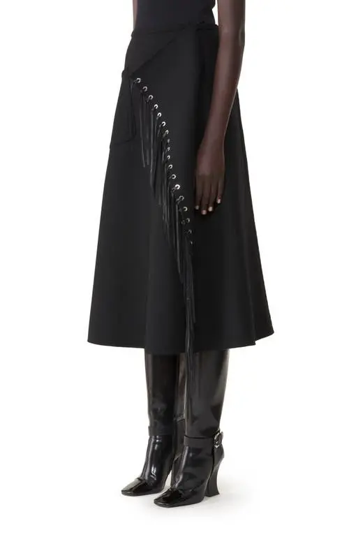 LANVIN Fringed Skirt In Double-faced Cashmere Wool