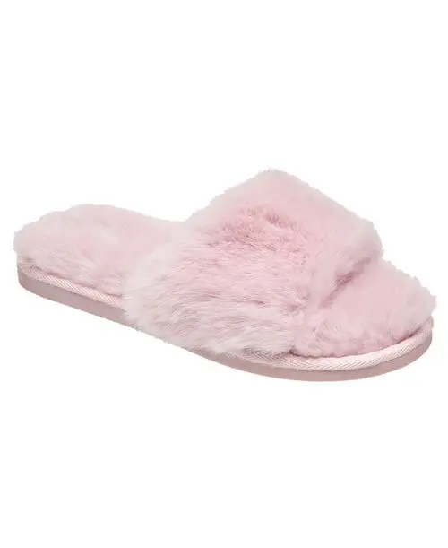 Nine West Faux Fur Slide Slipper - Pink