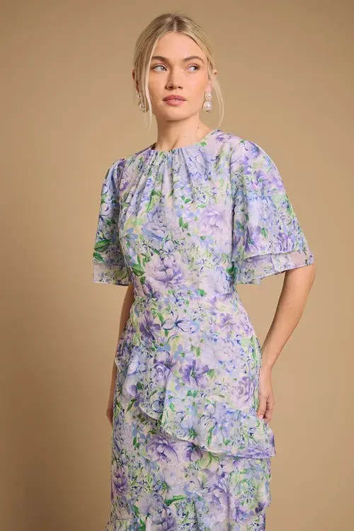 OASIS Occasion Flora Jacquard Midi Dress