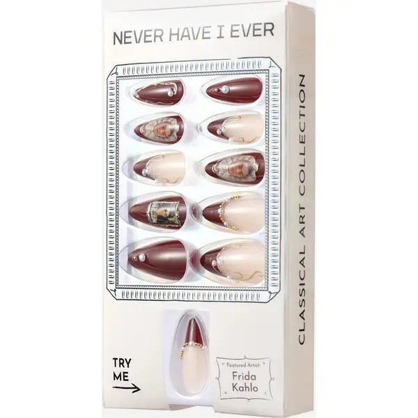 NEVER HAVE I EVER Frida Kahlo Almond Press On Nails